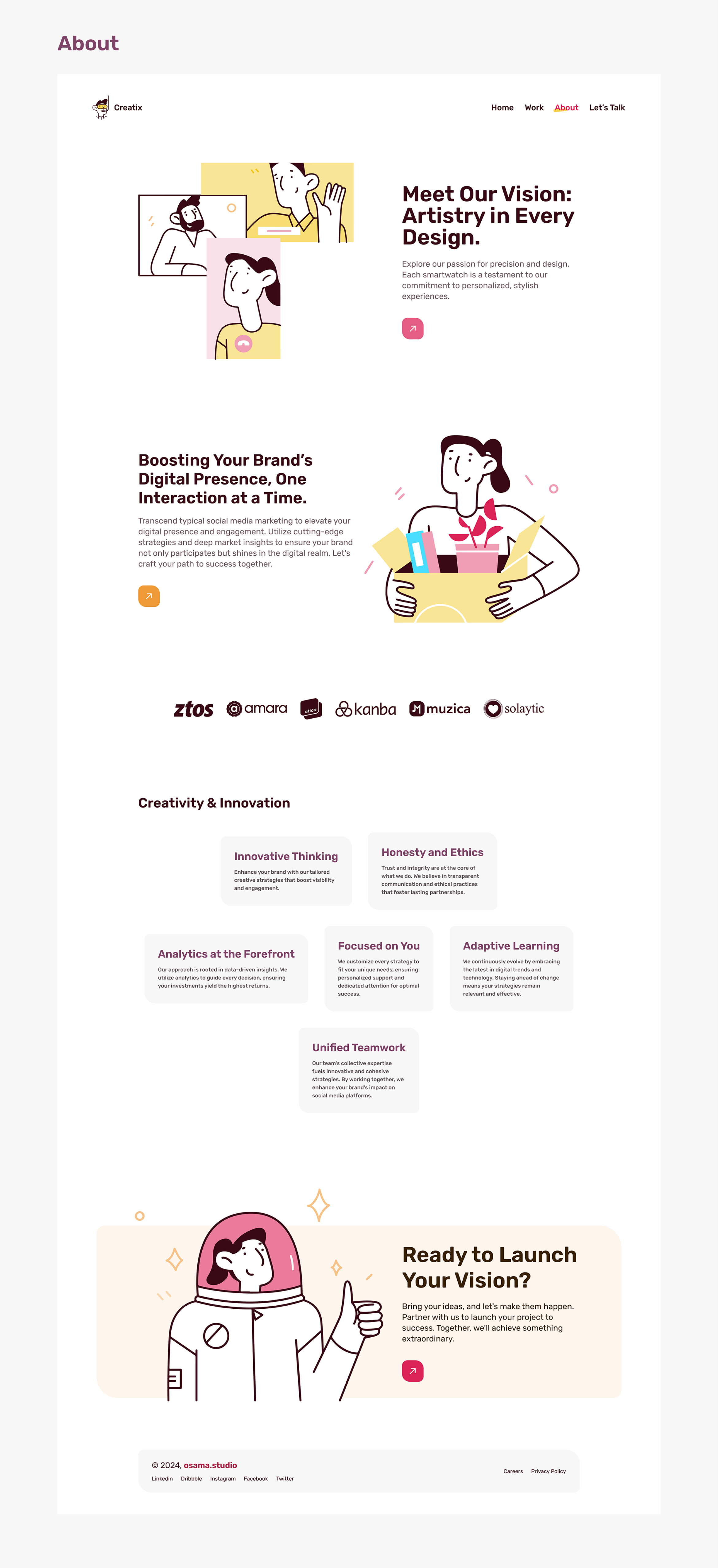 Creatix Free Website Template UI Kit by Osama Dawood on Dribbble