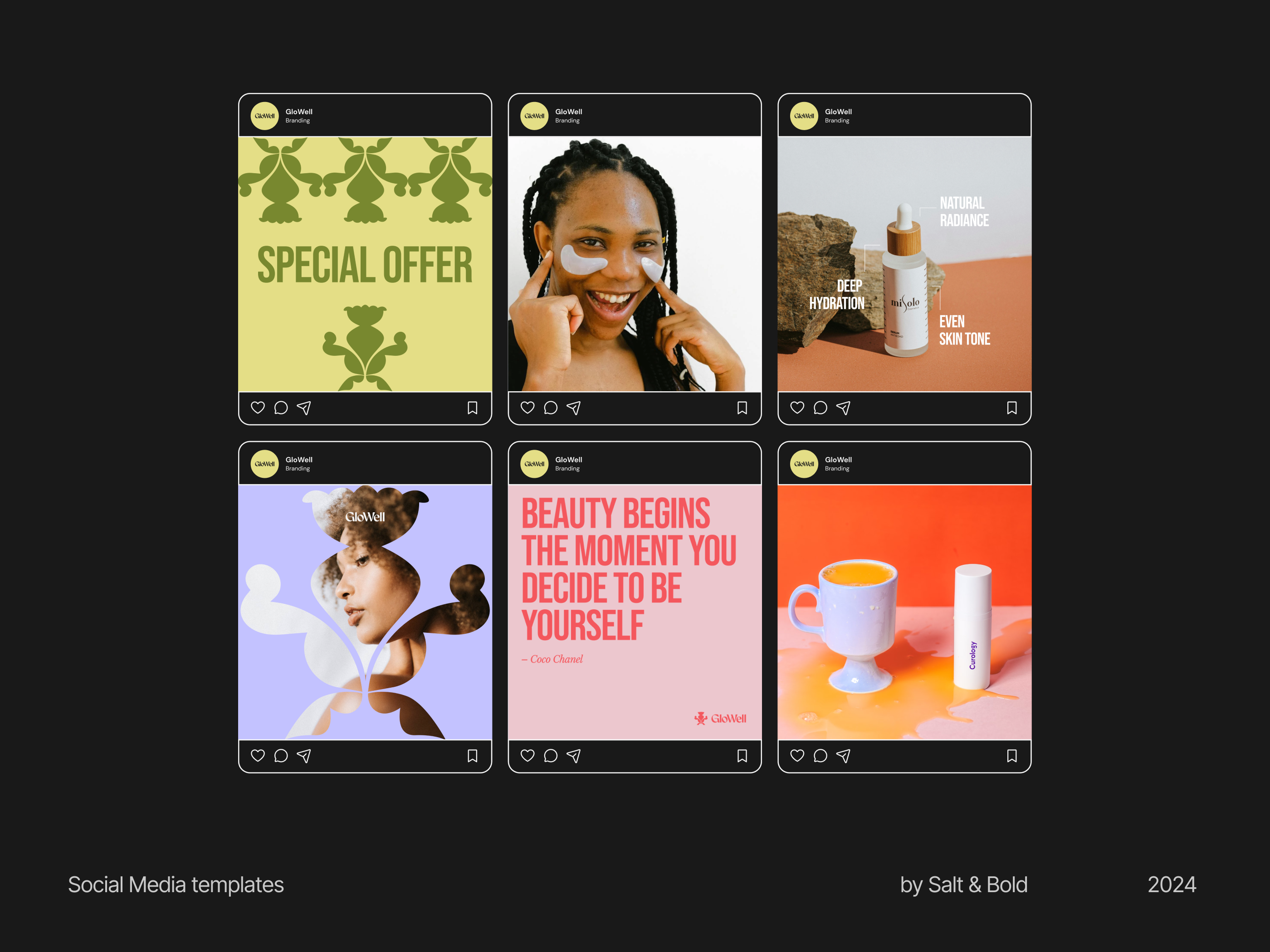 GloWell branding design by Kate Tolkacheva for Salt & Bold on Dribbble