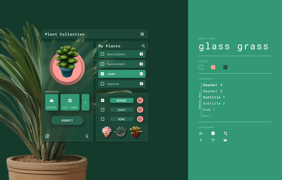 Glass Grass - Mini UI Theme by Jerry Borunda on Dribbble
