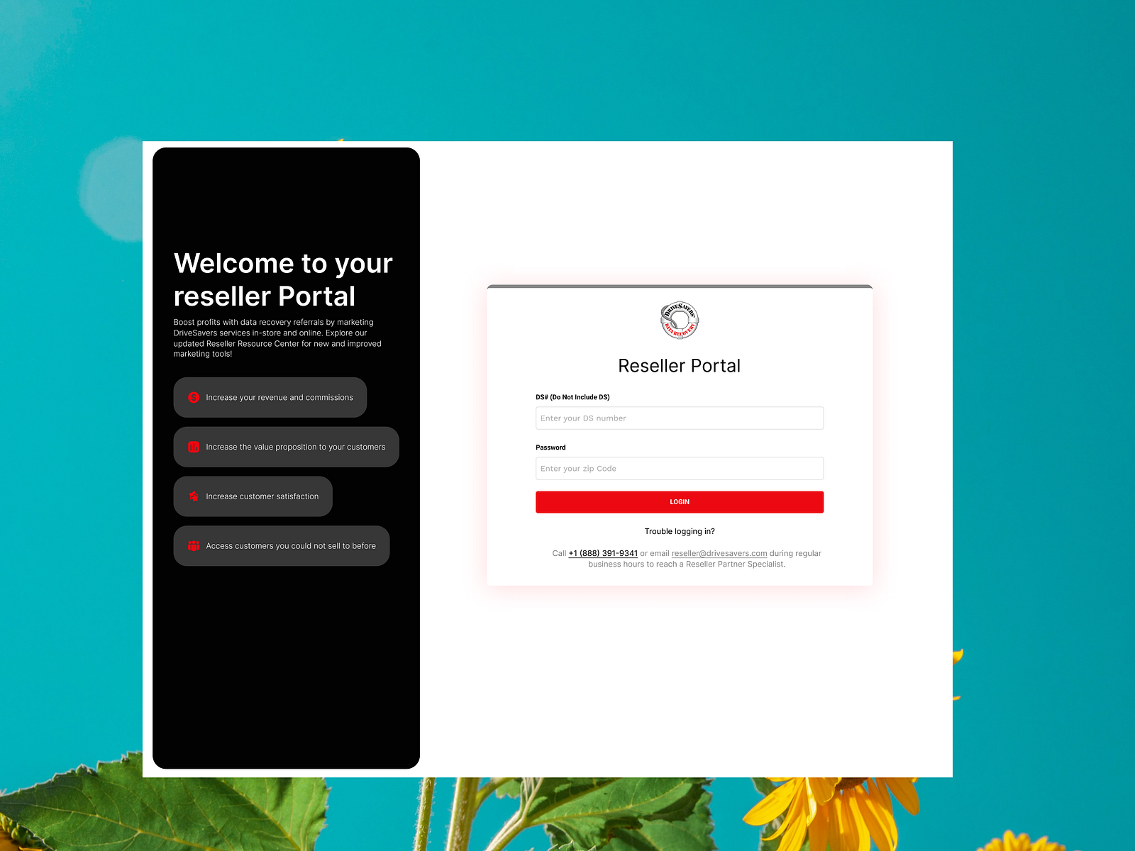 Drive savers login page by Peter Rock on Dribbble