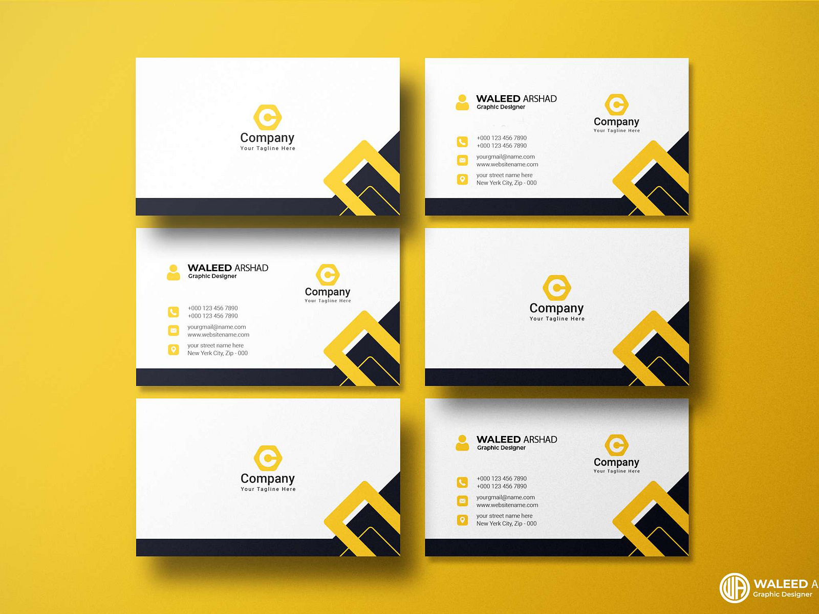 Professional Business Cards by Waleed Arshad73 on Dribbble