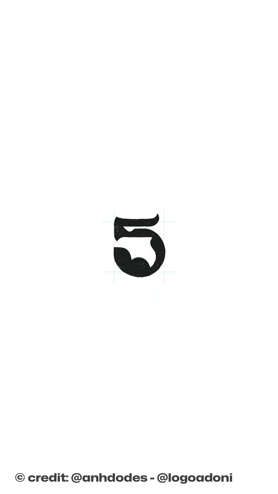 number 5 dragon mythical creature typography logo for sale by Anh Do ...