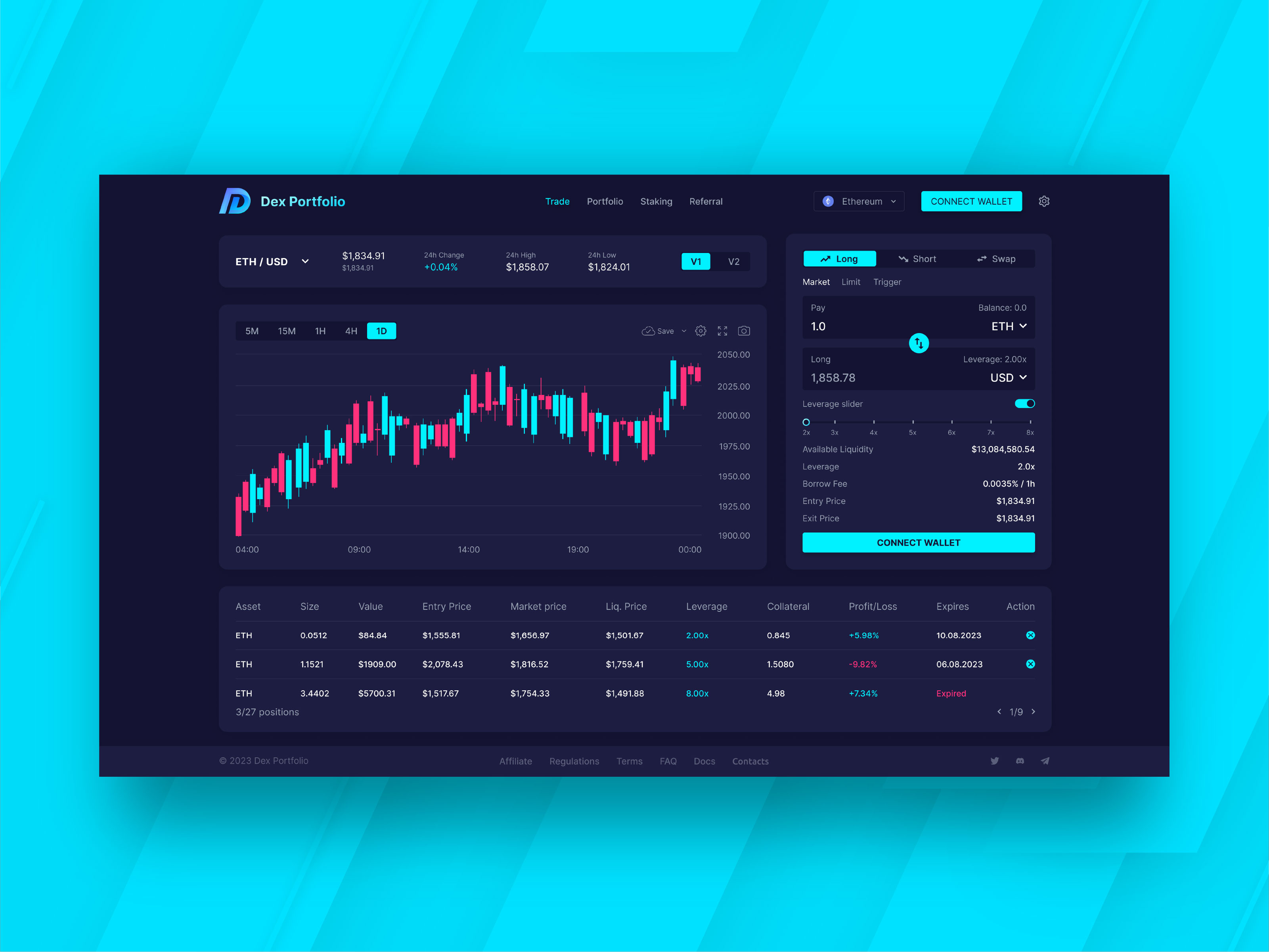 UI UX Dashboard Design for DEX Trading Portfolio Platform by Extej UI ...