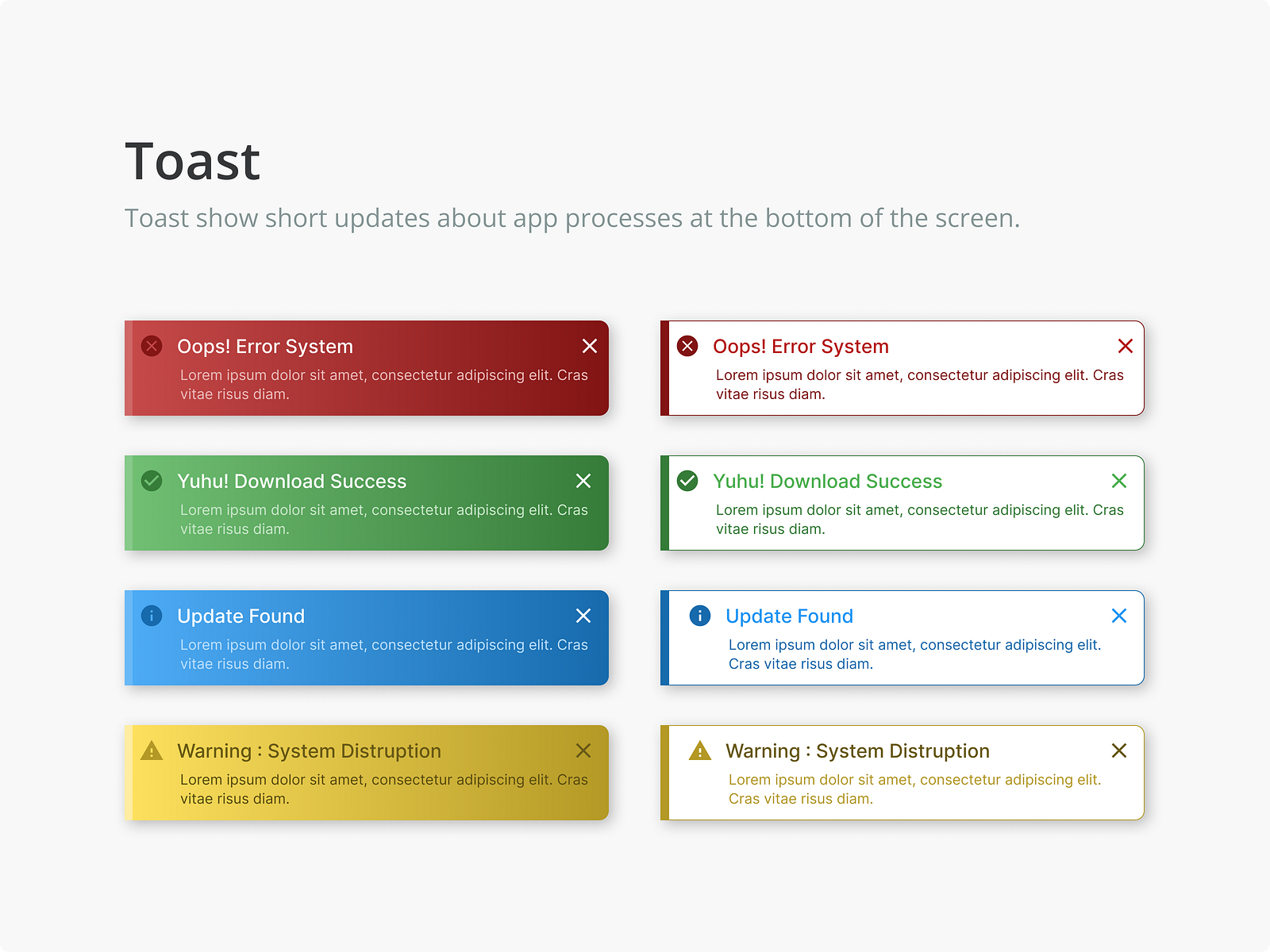 UI Component #1 – Toast Notifications by Just Diandra on Dribbble