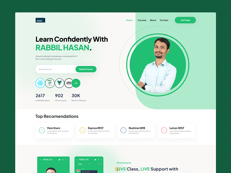 Rabbil Hasan - eLearning Website 2022 by Nayamul Roni on Dribbble