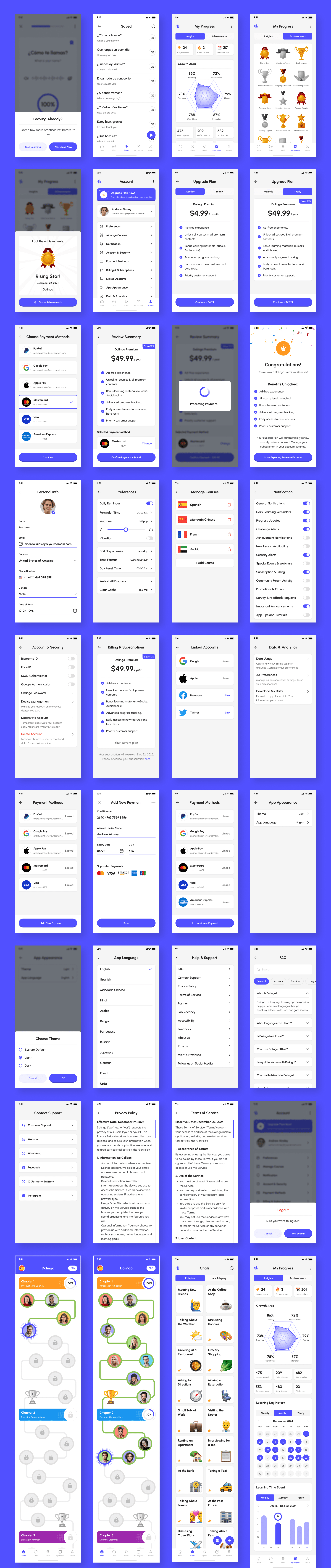 Dolingo - Language Learning App UI Kit by Sobakhul Munir Siroj on Dribbble