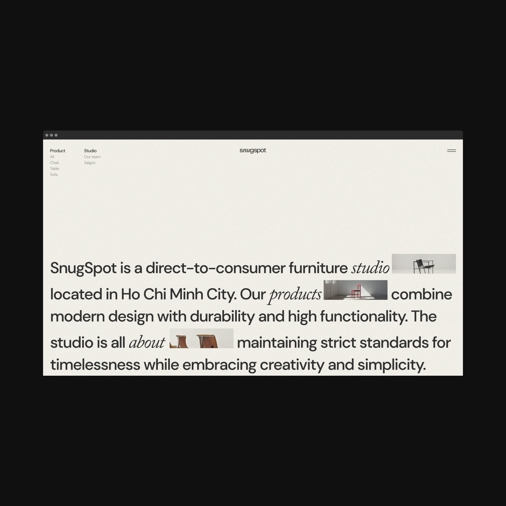 snugspot - retail furniture store by District2 on Dribbble