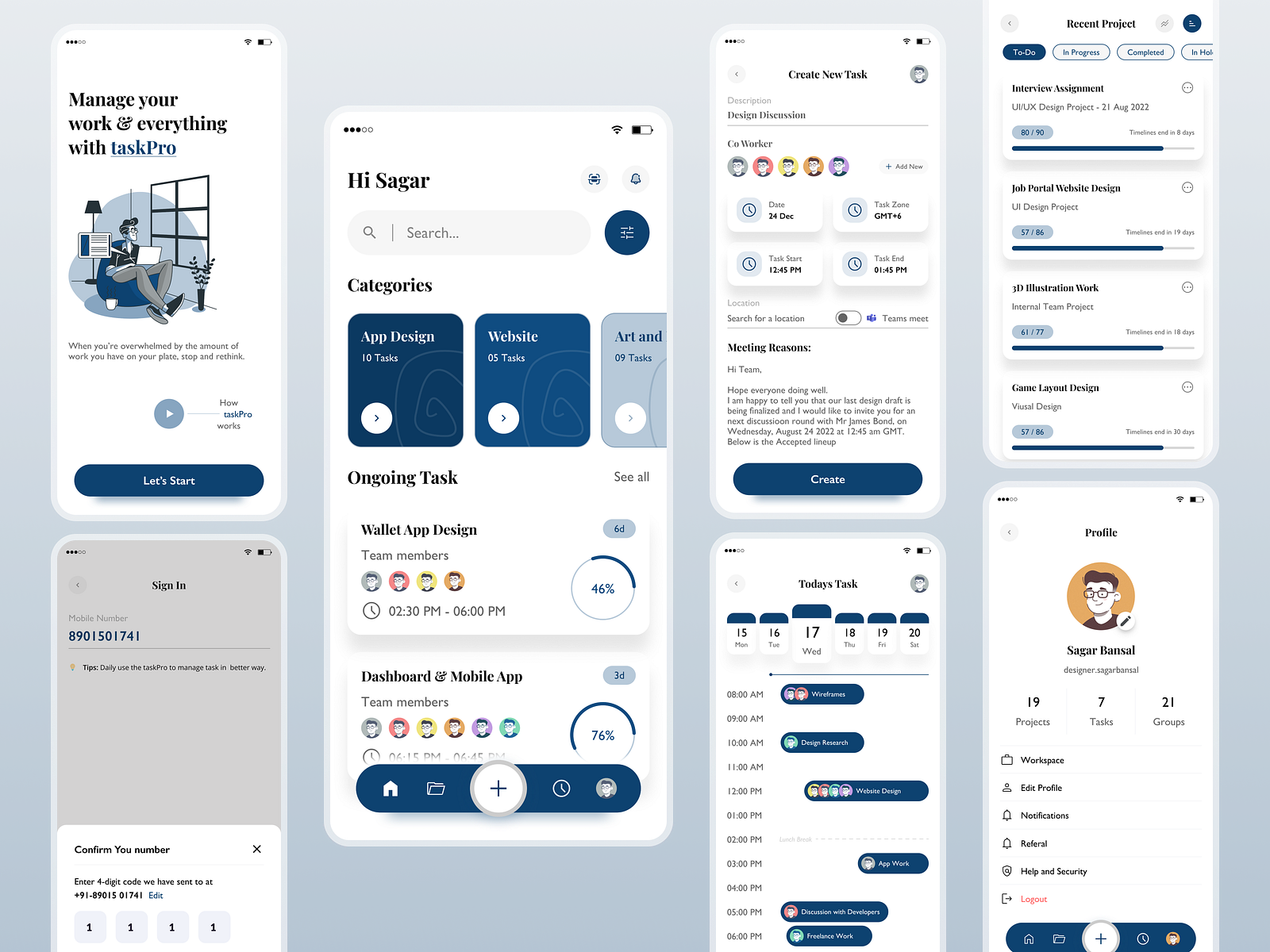 Taskpro Task Management App By Sagar Bansal On Dribbble