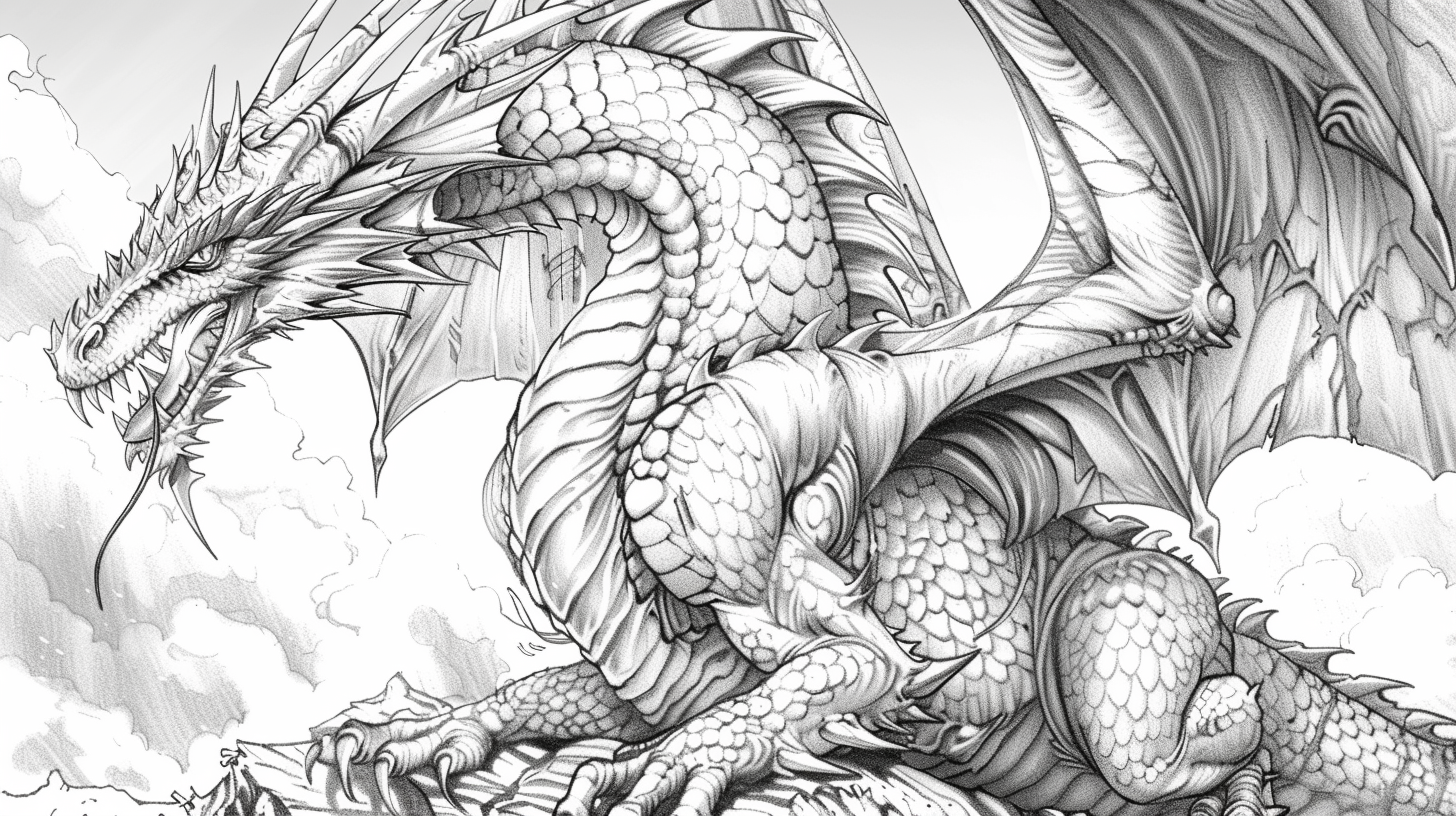 Fantasy Dragon Coloring Page by Imagella LLC on Dribbble