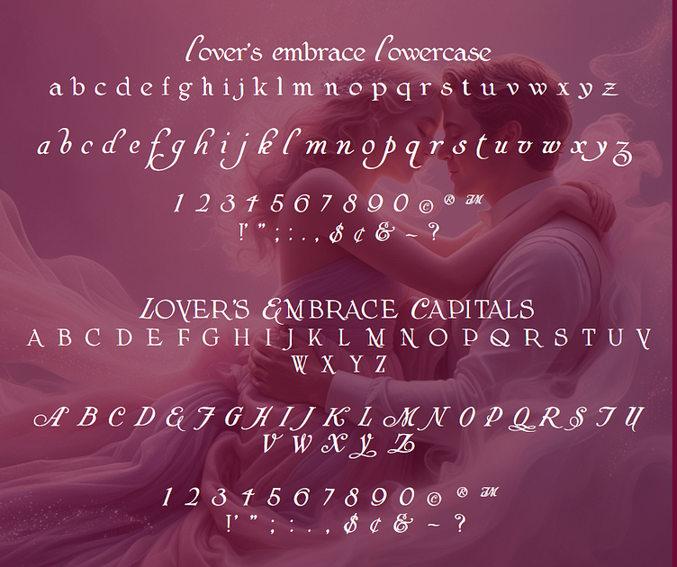 Lover's Embrace Font Family by Julia "Jules" Duquette on Dribbble