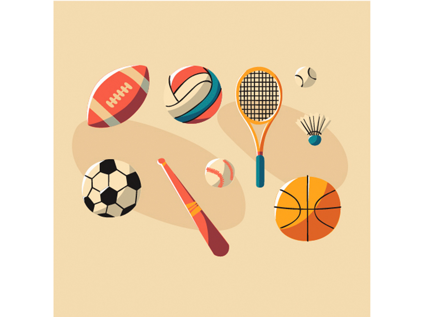 Sport Elements Clipart Illustration by Fenny Apriliani on Dribbble
