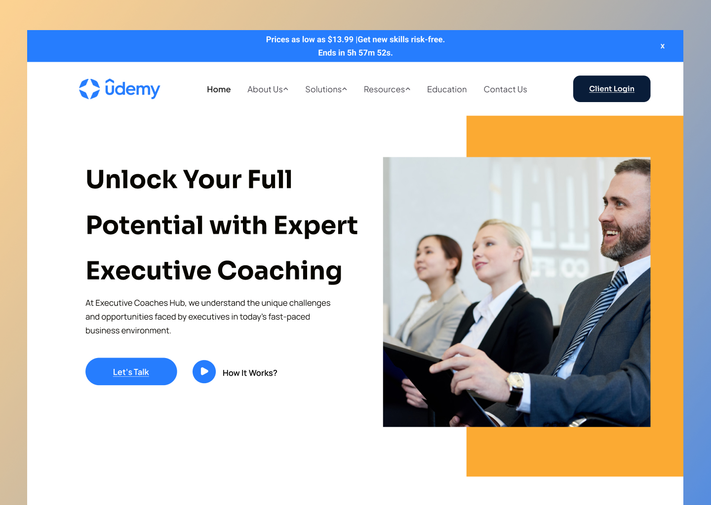 Udemy - Executive Coaches Landing page by Najma on Dribbble