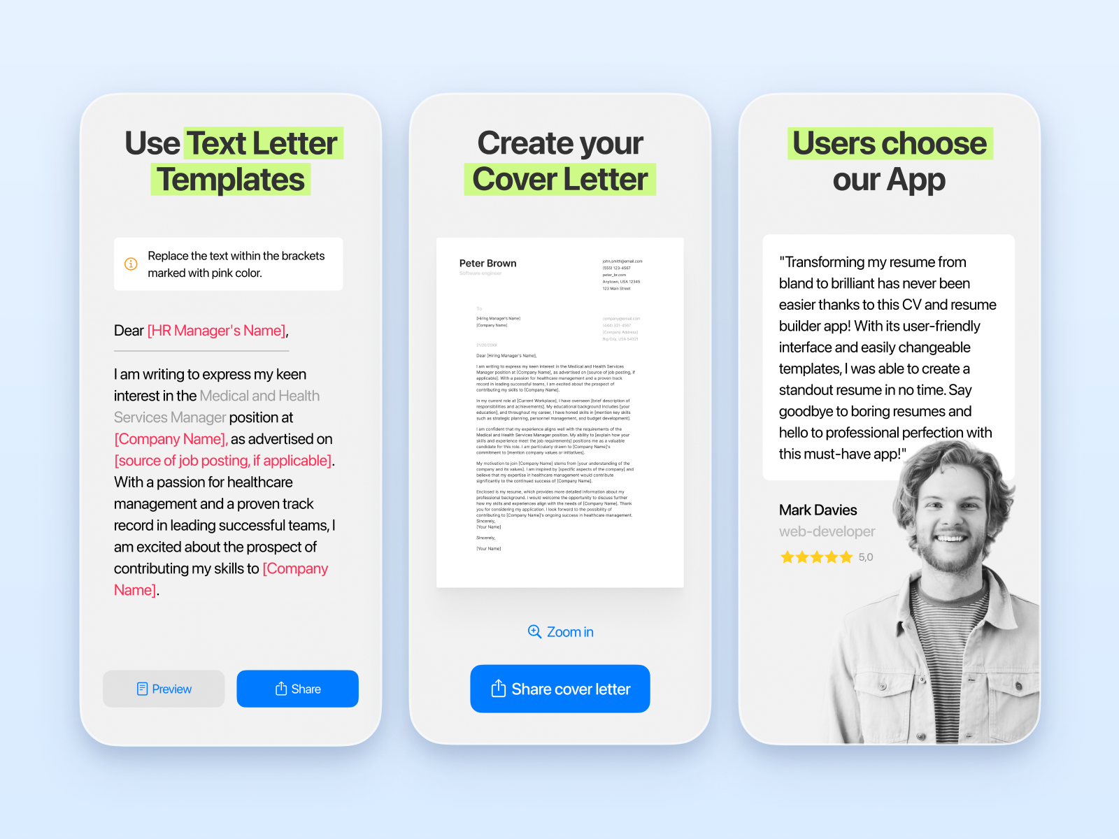 Screenshots&Icon for CV Builder App by Aleksandra for The Shortcut ...