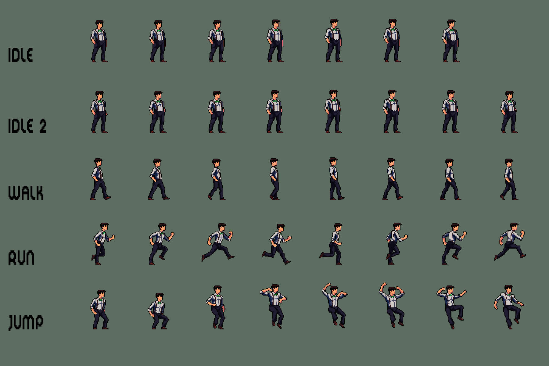 Free Gangster Pixel Character Sprite Sheets Pack by 2D Game Assets on ...