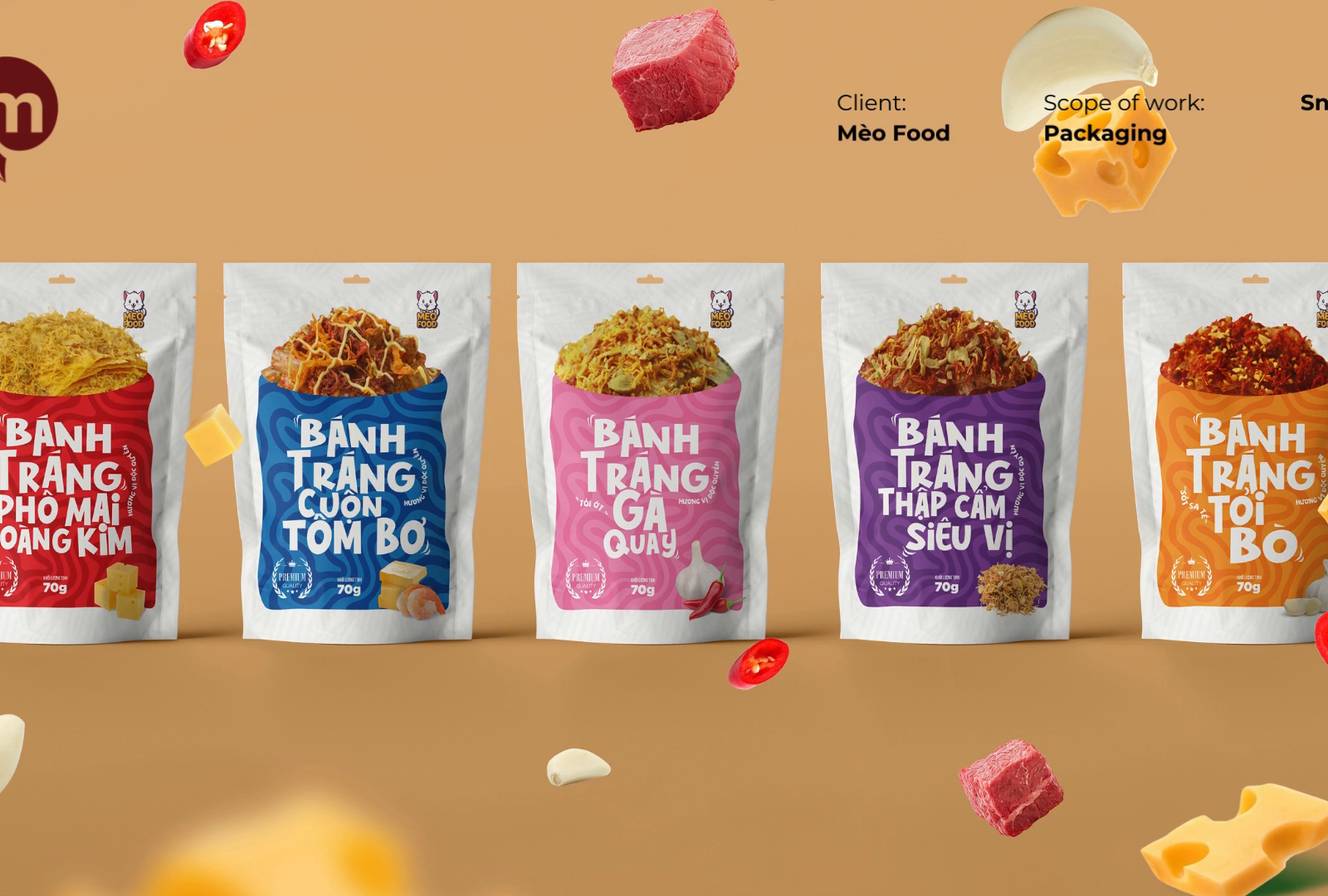 Snack packaging design by Mây Design Thiết kế có tâm on Dribbble