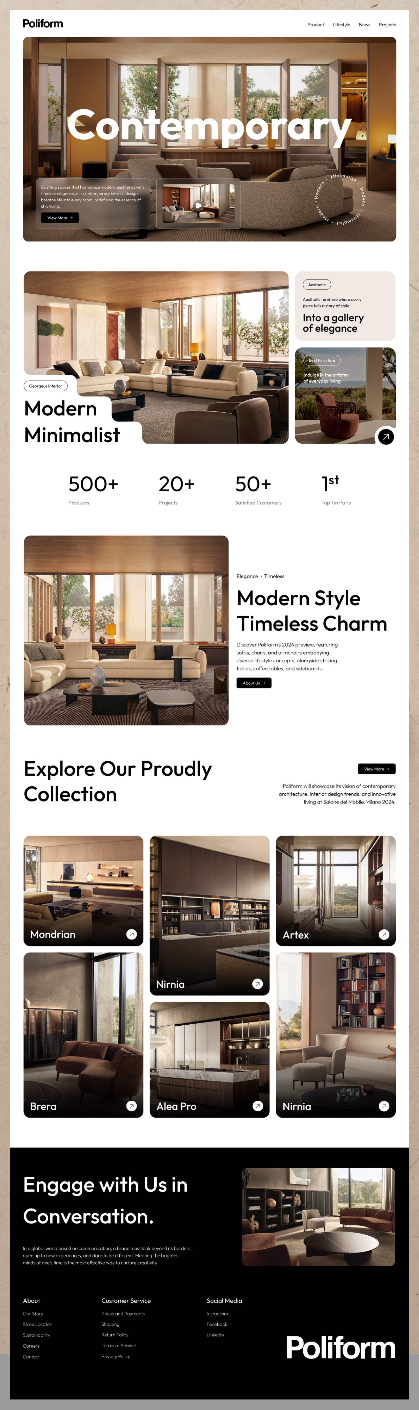 Poliform - Interior Design Minimalist Website - Main Page by LAIN UI/UX ...