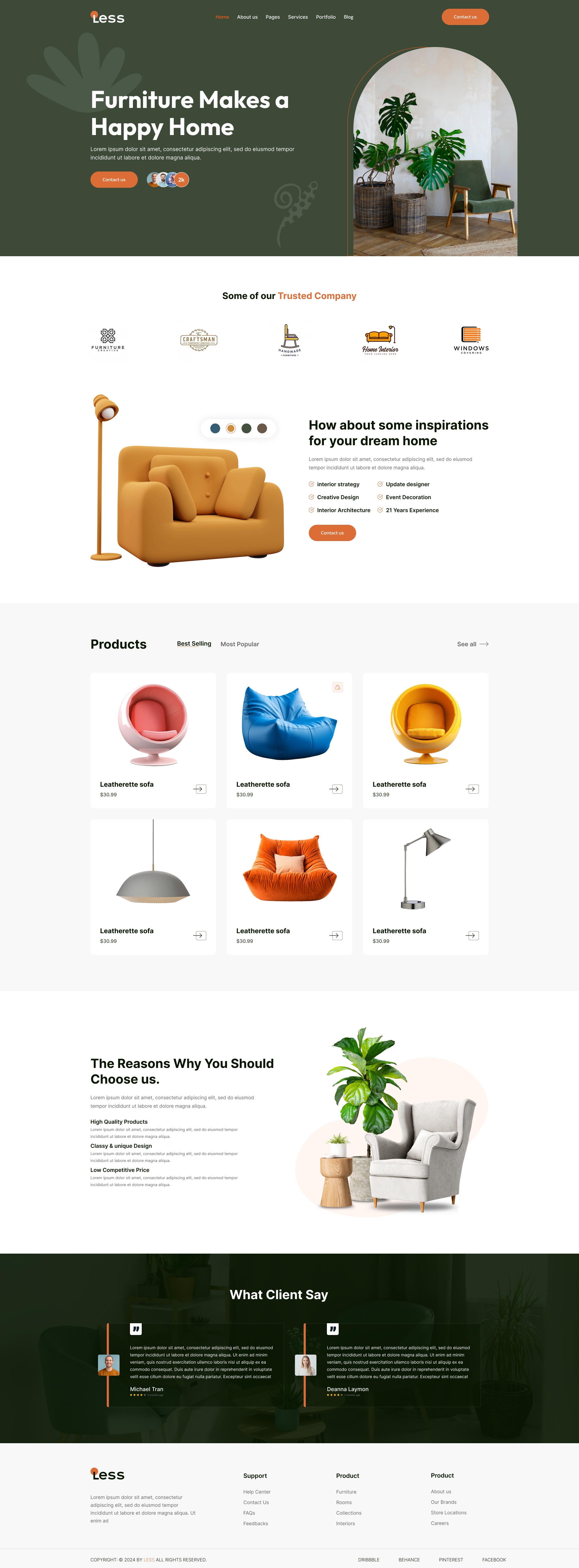 Modern Furniture Shop Website UI/UX design using Figma by Heya Islam on ...