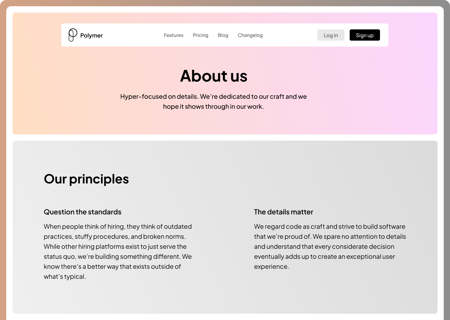 Polymer web page by Arsha YM on Dribbble
