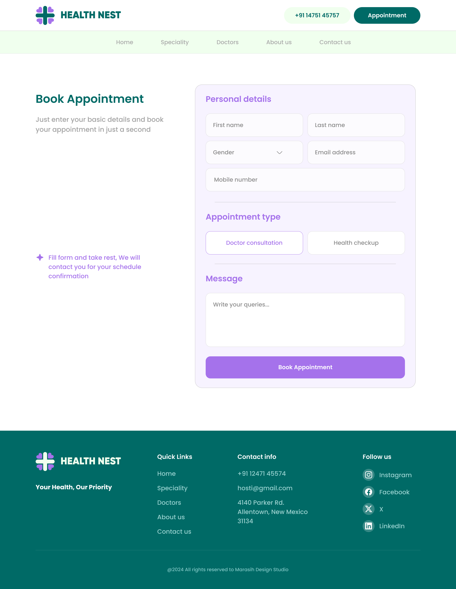 HealthNest - Hospital Web UI by Gautam Parmar on Dribbble