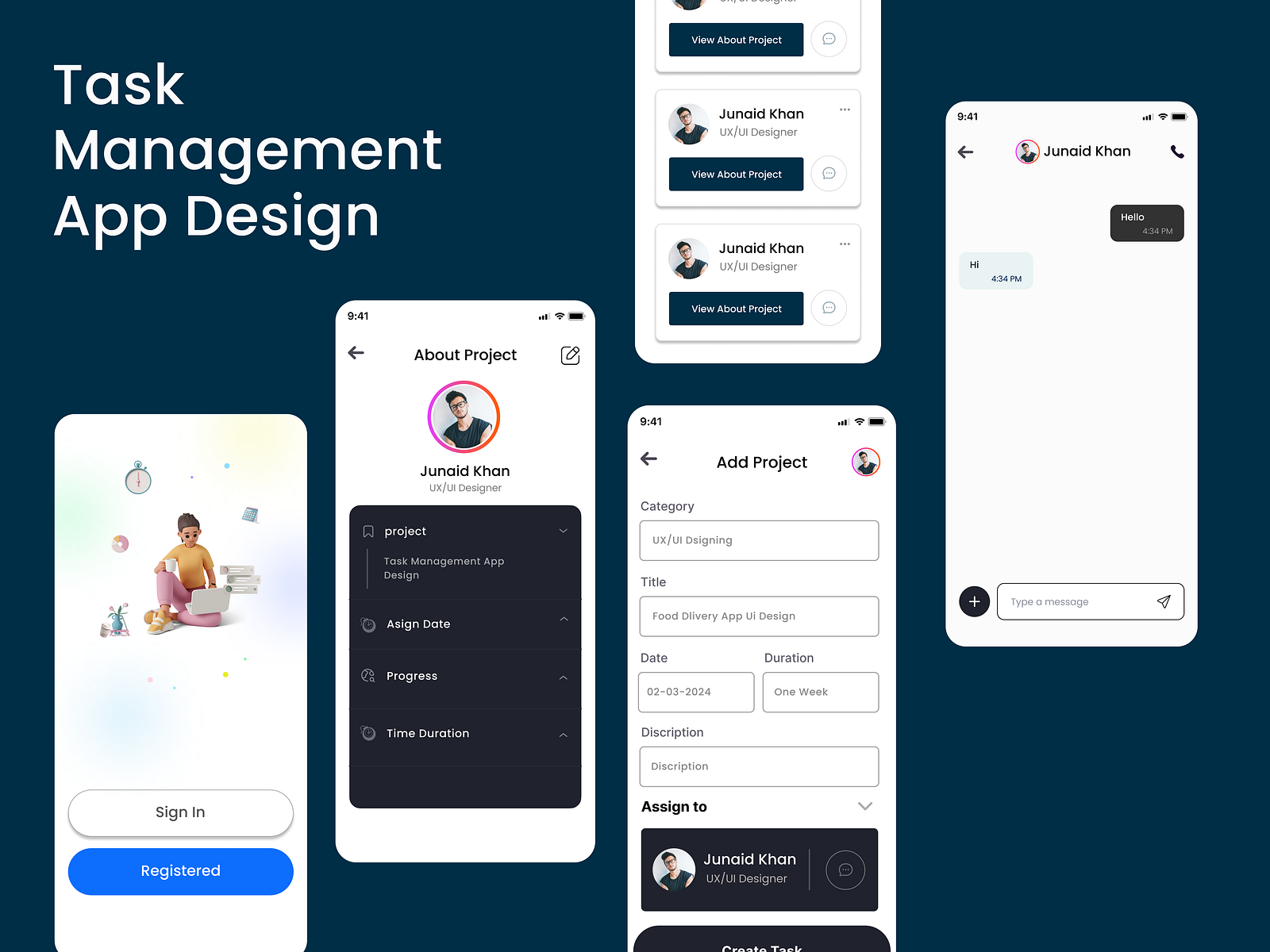 Task management,project management full app design by Junaid Khan on ...