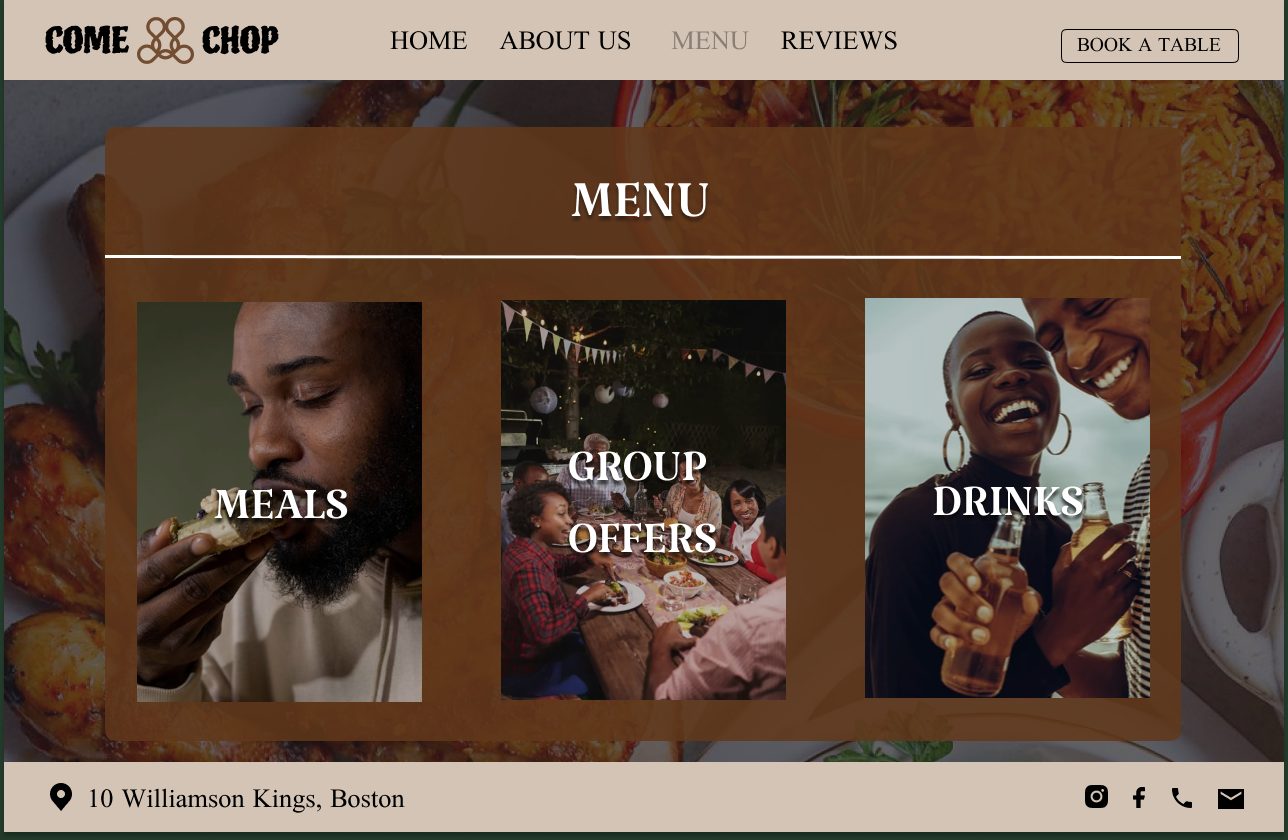 Come Chop - Restaurant Hero Section by May Lucky on Dribbble
