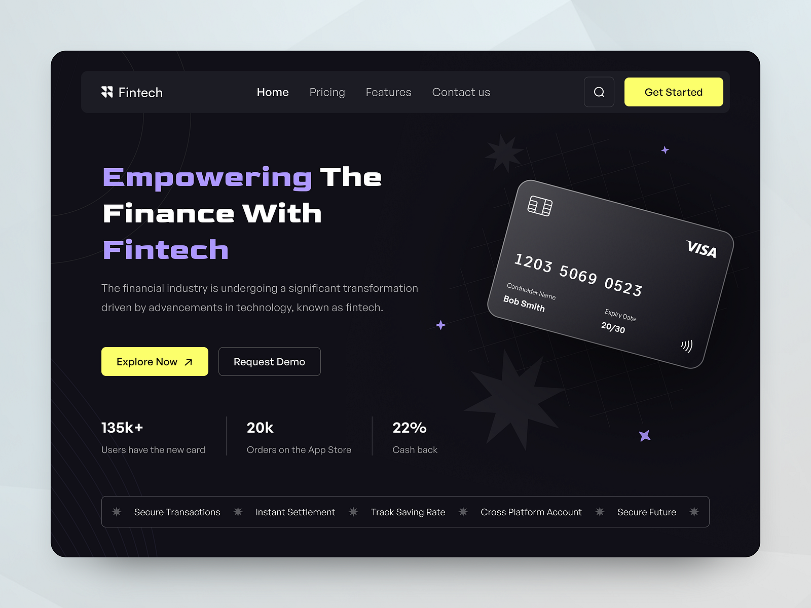 Fintech Website Design, Landing Page, Home Page, UI UX Design by Octet ...