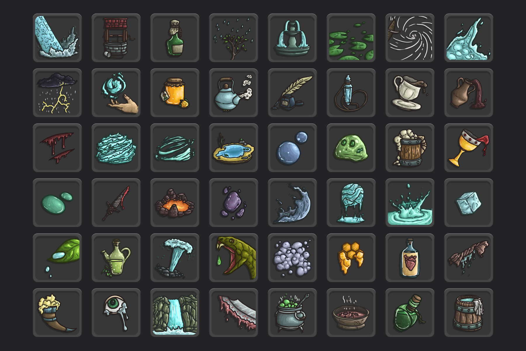 Free Liquid Loot Vector Game Icons by 2D Game Assets on Dribbble