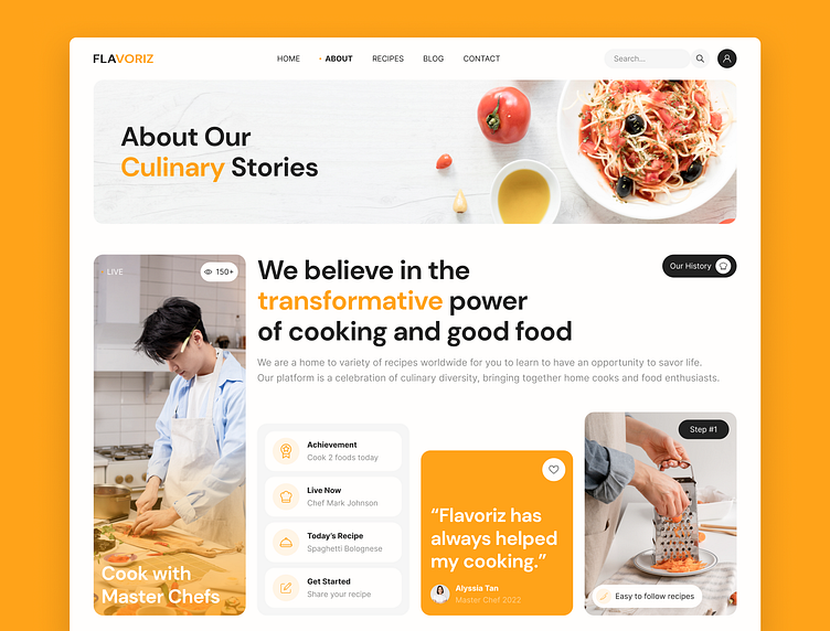 Food Recipes Website UI Design Figma by Ahmad S. Afandi for Peterdraw ...