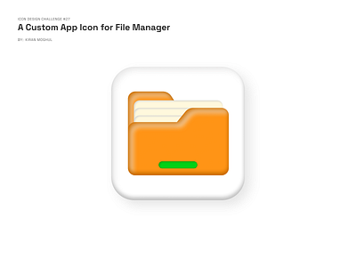 27. Icon Design - a Custom App Icon for File Manager by Kiran on Dribbble