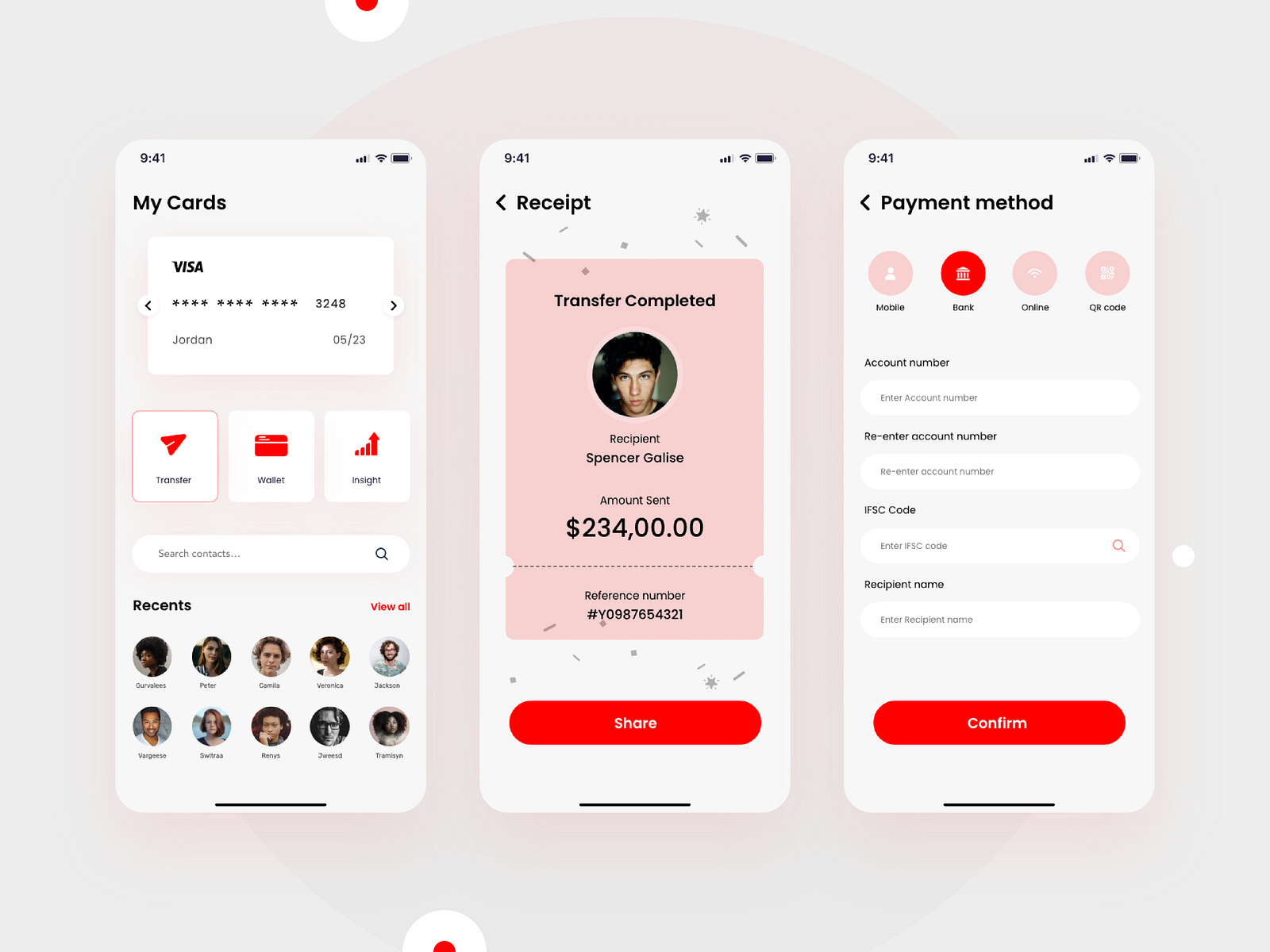 Online payment method mobile UI by Karthick Muniraj on Dribbble