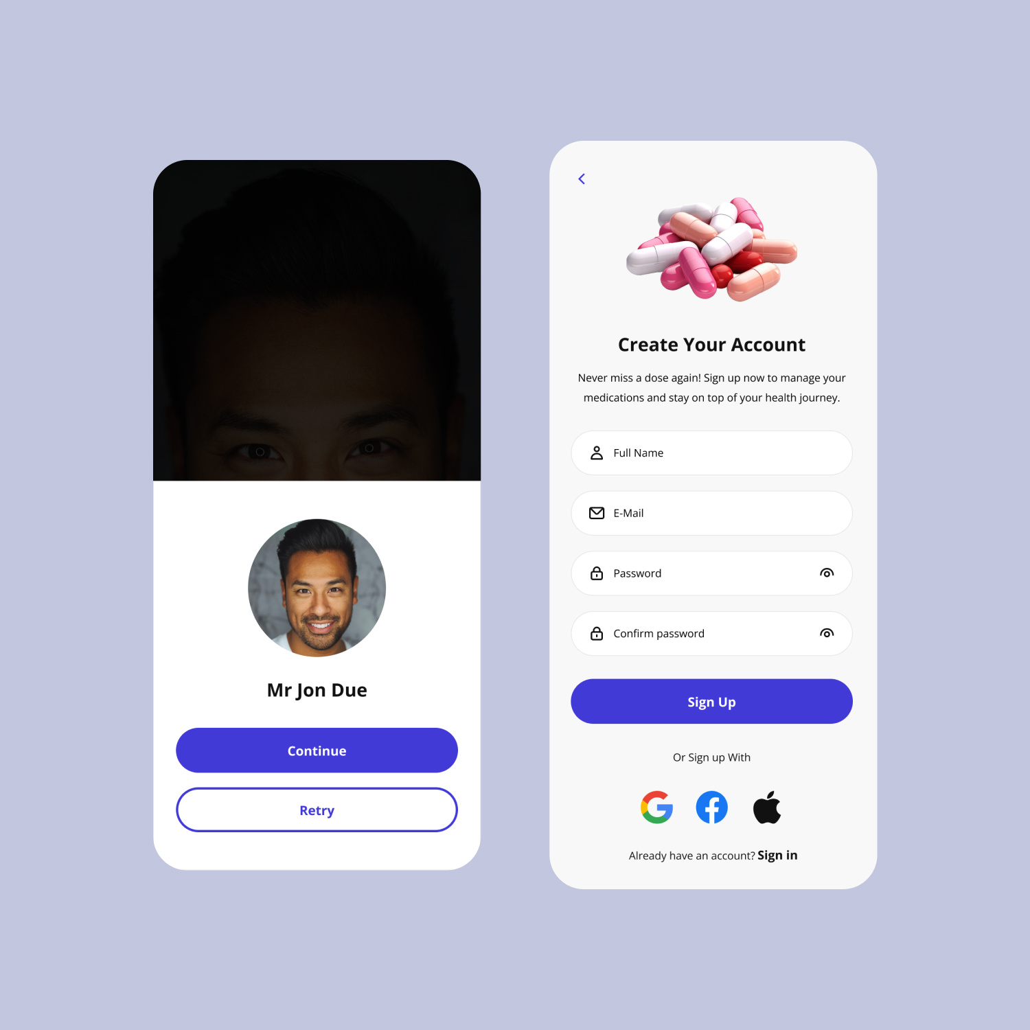 Figma Medicine Reminder Mobile App UI/UX Design by Md Sajib Hossain on Dribbble