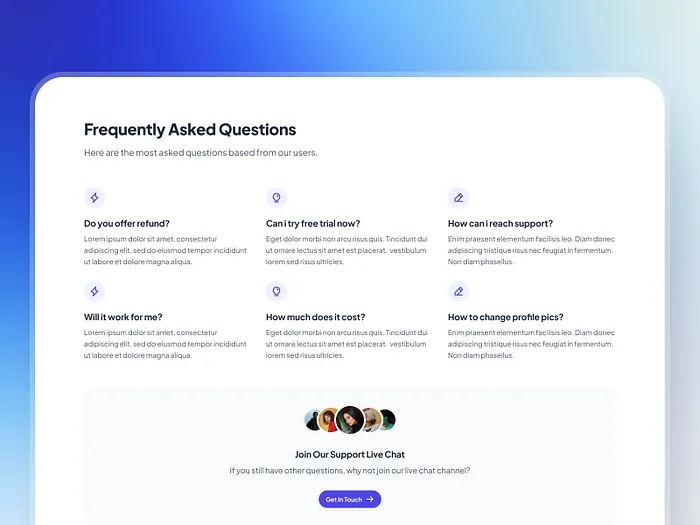 Browse thousands of Faq UI images for design inspiration | Dribbble