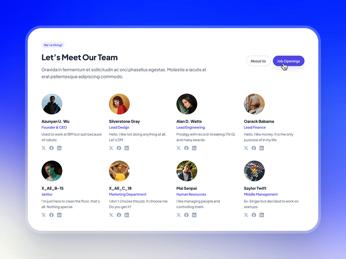 Team UI designs, themes, templates and downloadable graphic elements on ...