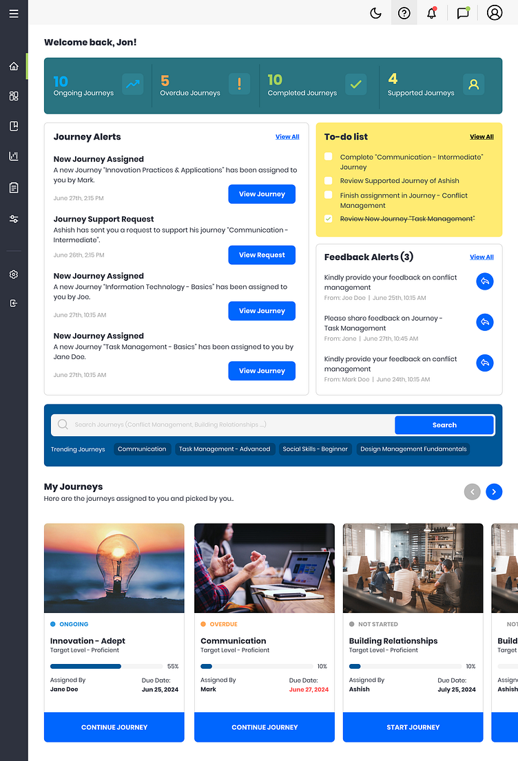 Learning Management Dashboard by Swathi Kirthyvasan for IndexStudio Pvt ...