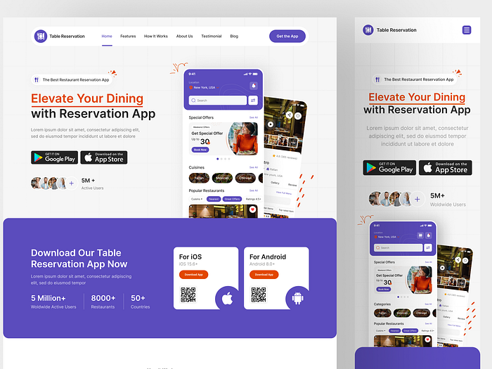 Restaurant Reservation App designs, themes, templates and downloadable ...