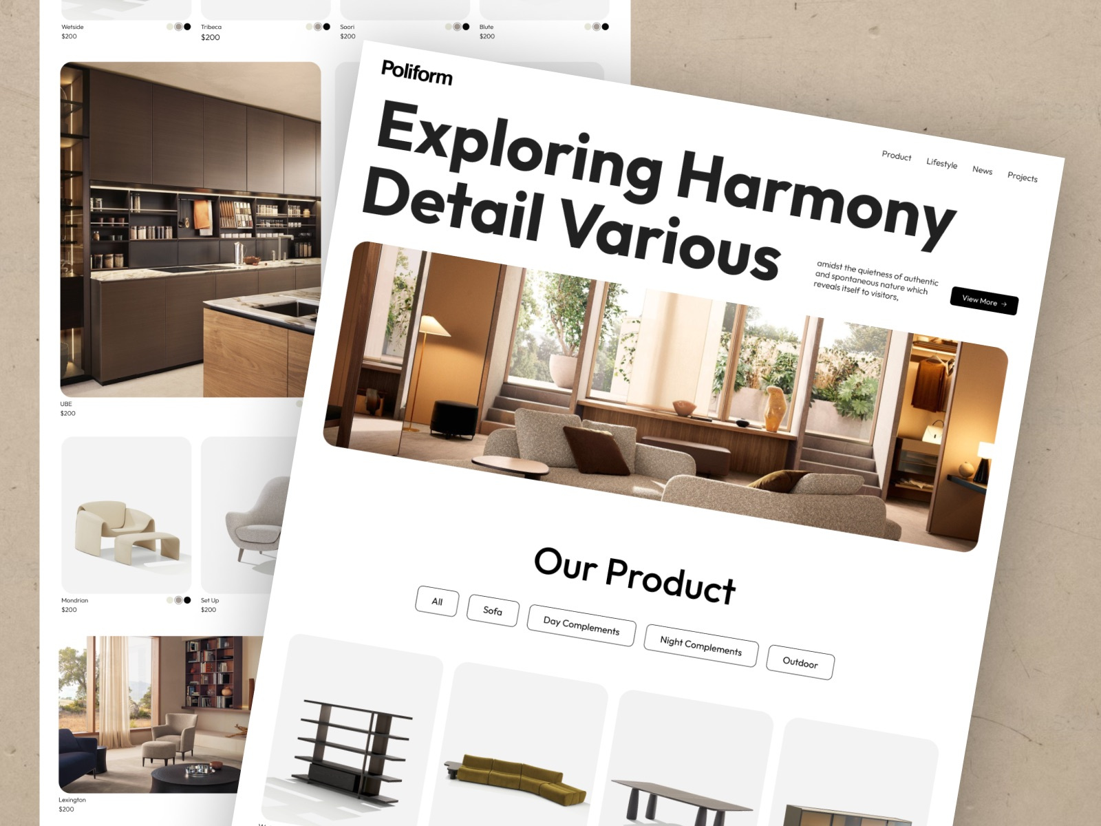 Poliform - Interior Design Minimalist Website - Product Page by LAIN UI ...
