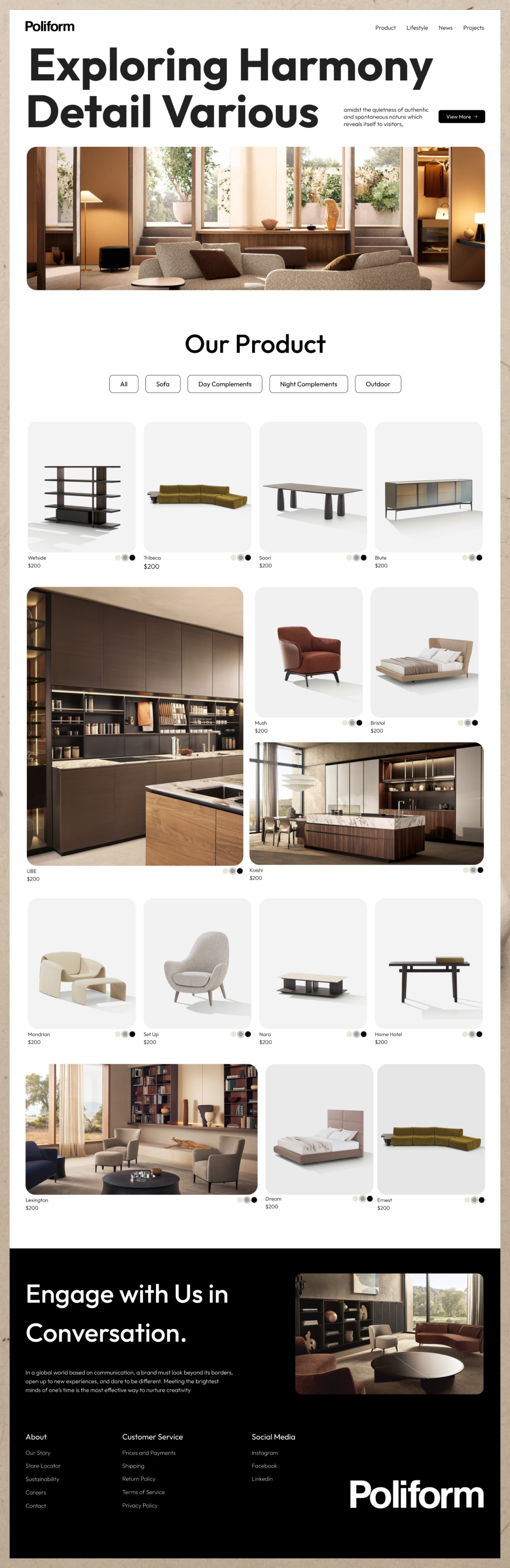 Poliform - Interior Design Minimalist Website - Product Page by LAIN UI ...