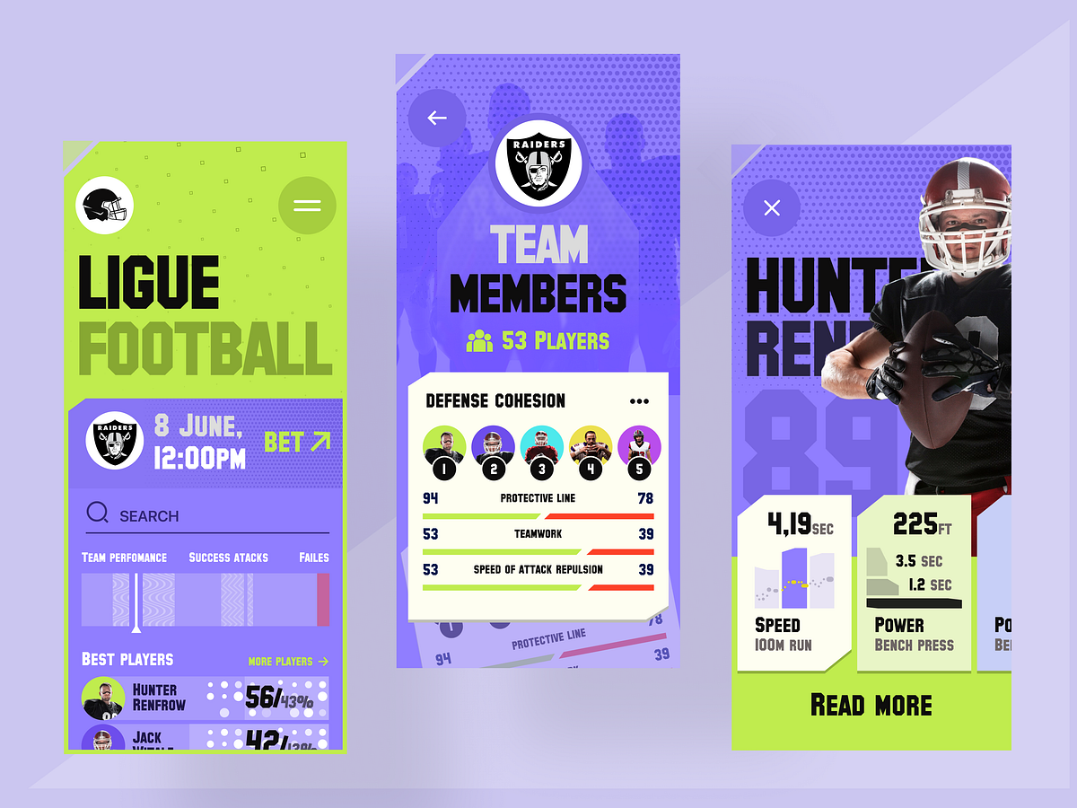 Sports app design by Anastasia Golovko on Dribbble