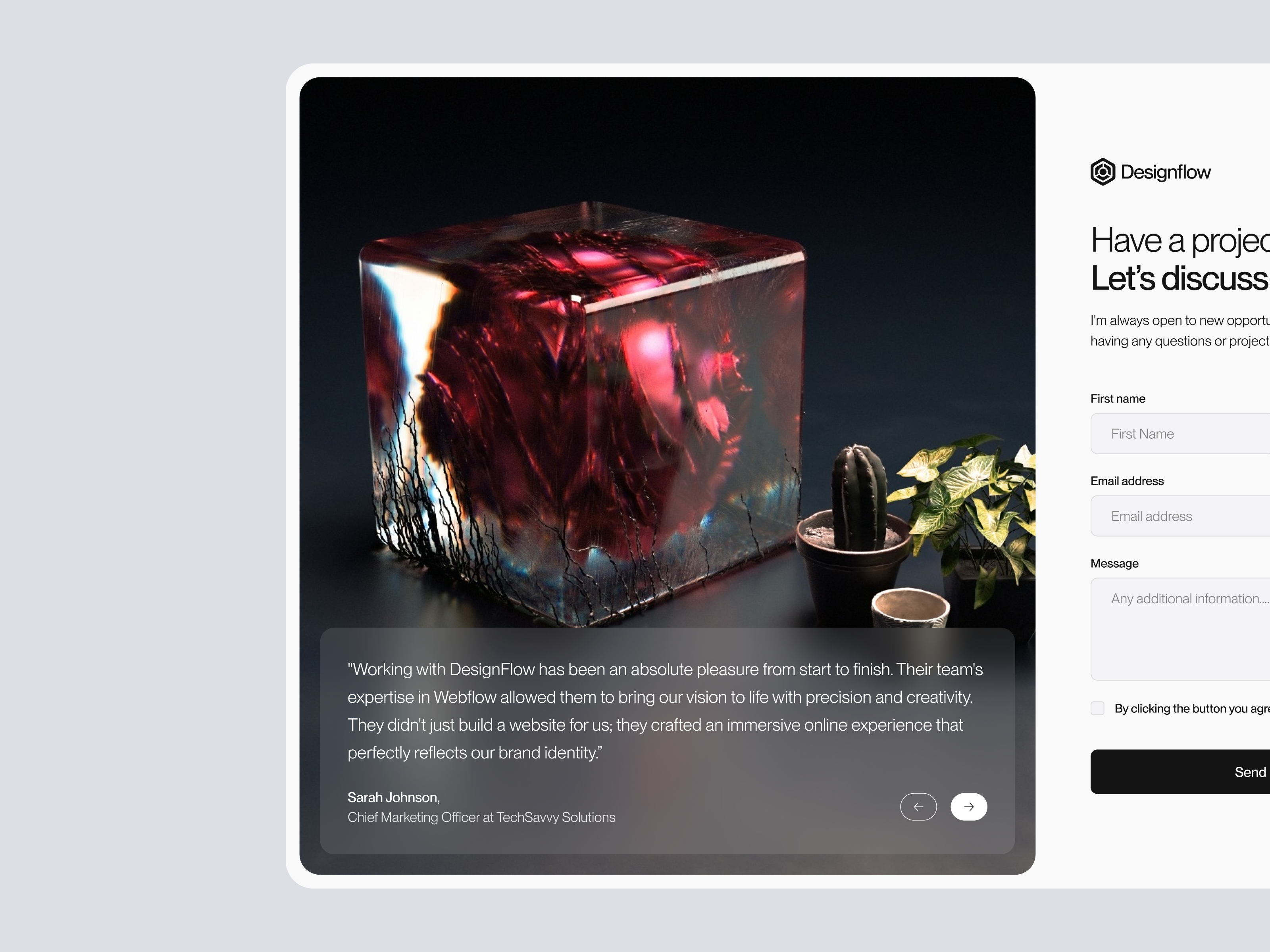 Designflow Website: Contact Page Design by Makora Studio on Dribbble