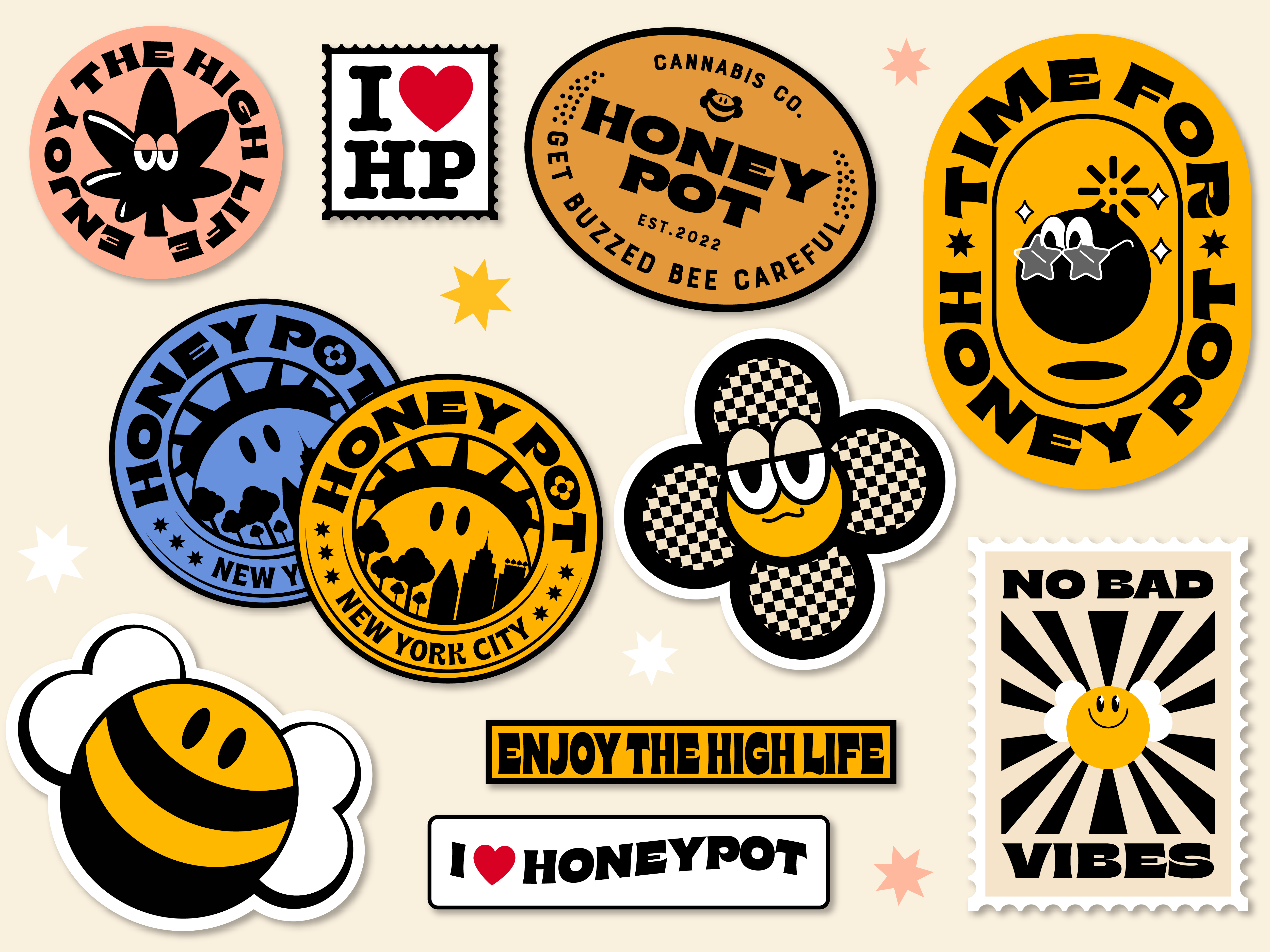 Sticker Pack for Honeypot by Jeni Moon on Dribbble