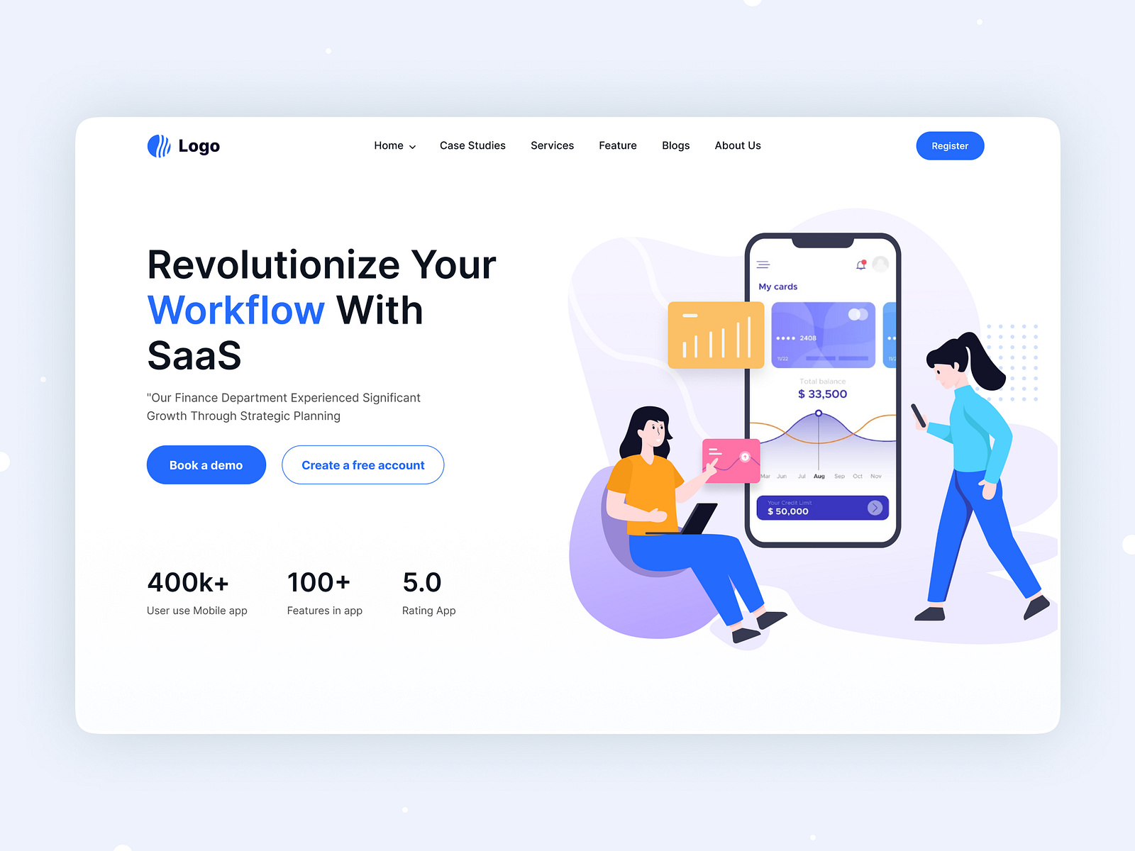 SaaS Website Header | UI Design by Pixendesign on Dribbble
