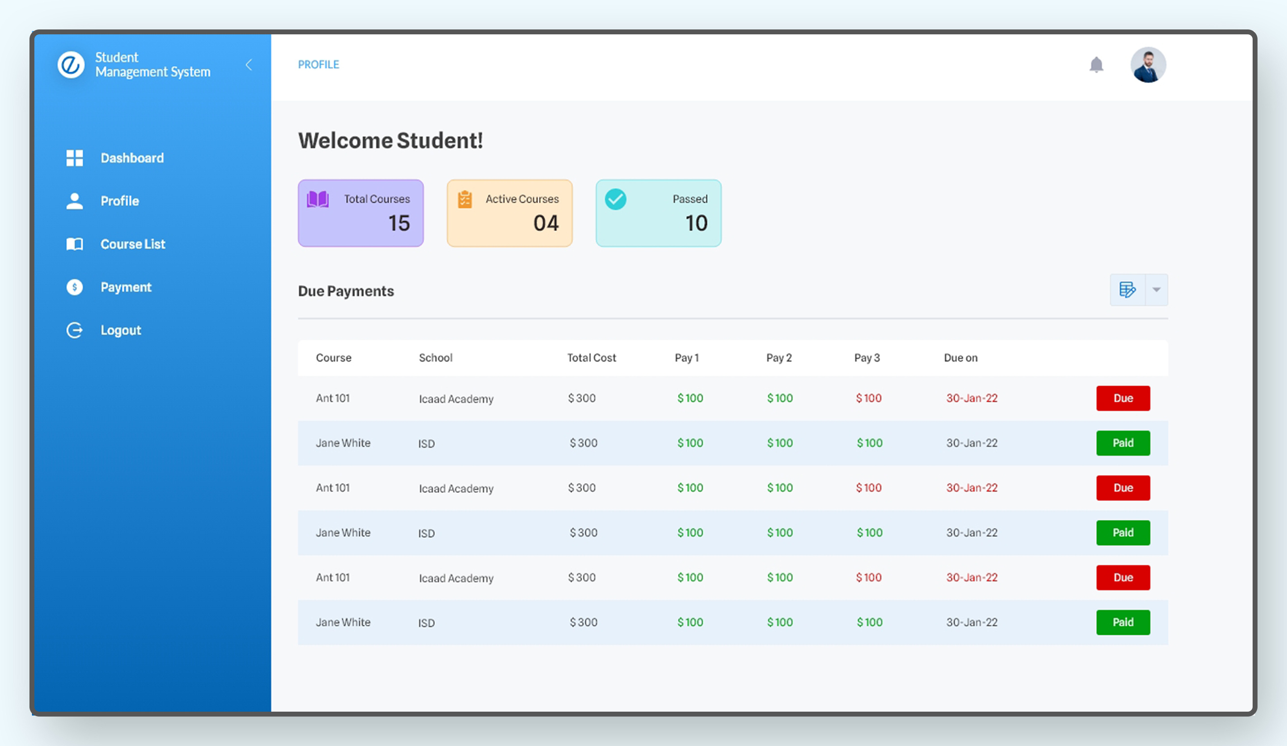 Student Management System Portal by Rafsan Azim on Dribbble