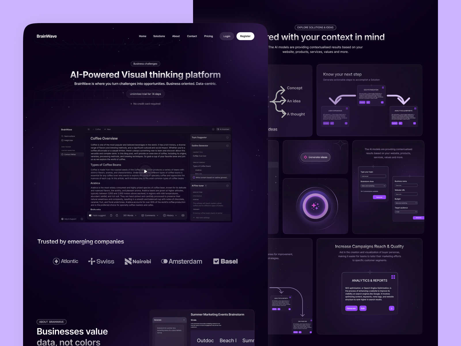 BrainWave - AI SaaS Website Design by TJCG on Dribbble