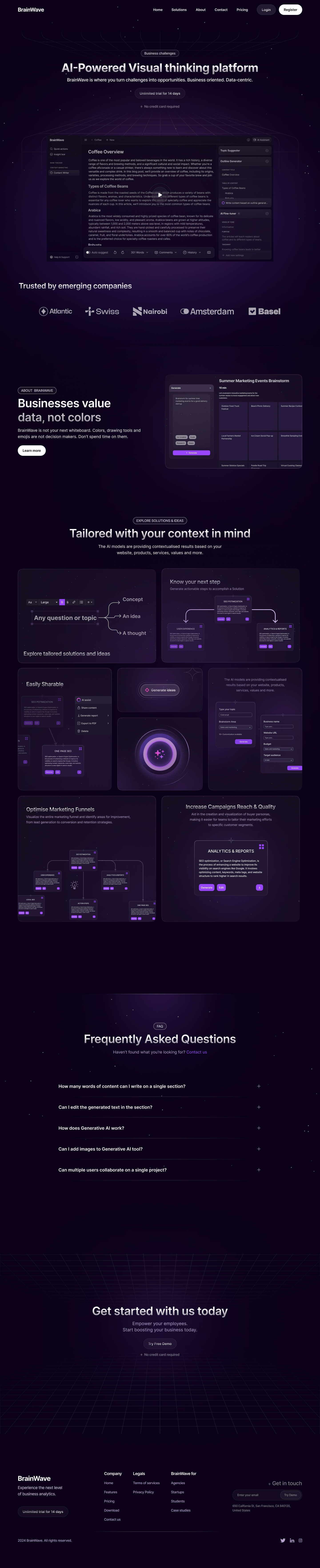 BrainWave - AI SaaS Website Design by TJCG on Dribbble