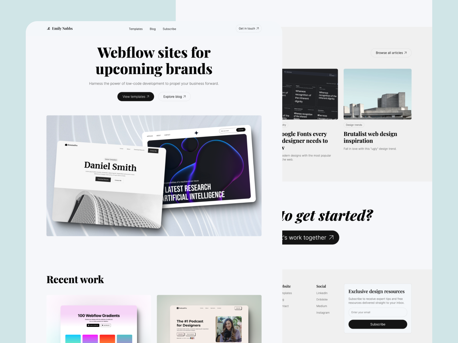 UX/UI Designer Portfolio Website by Emily Nobbs on Dribbble