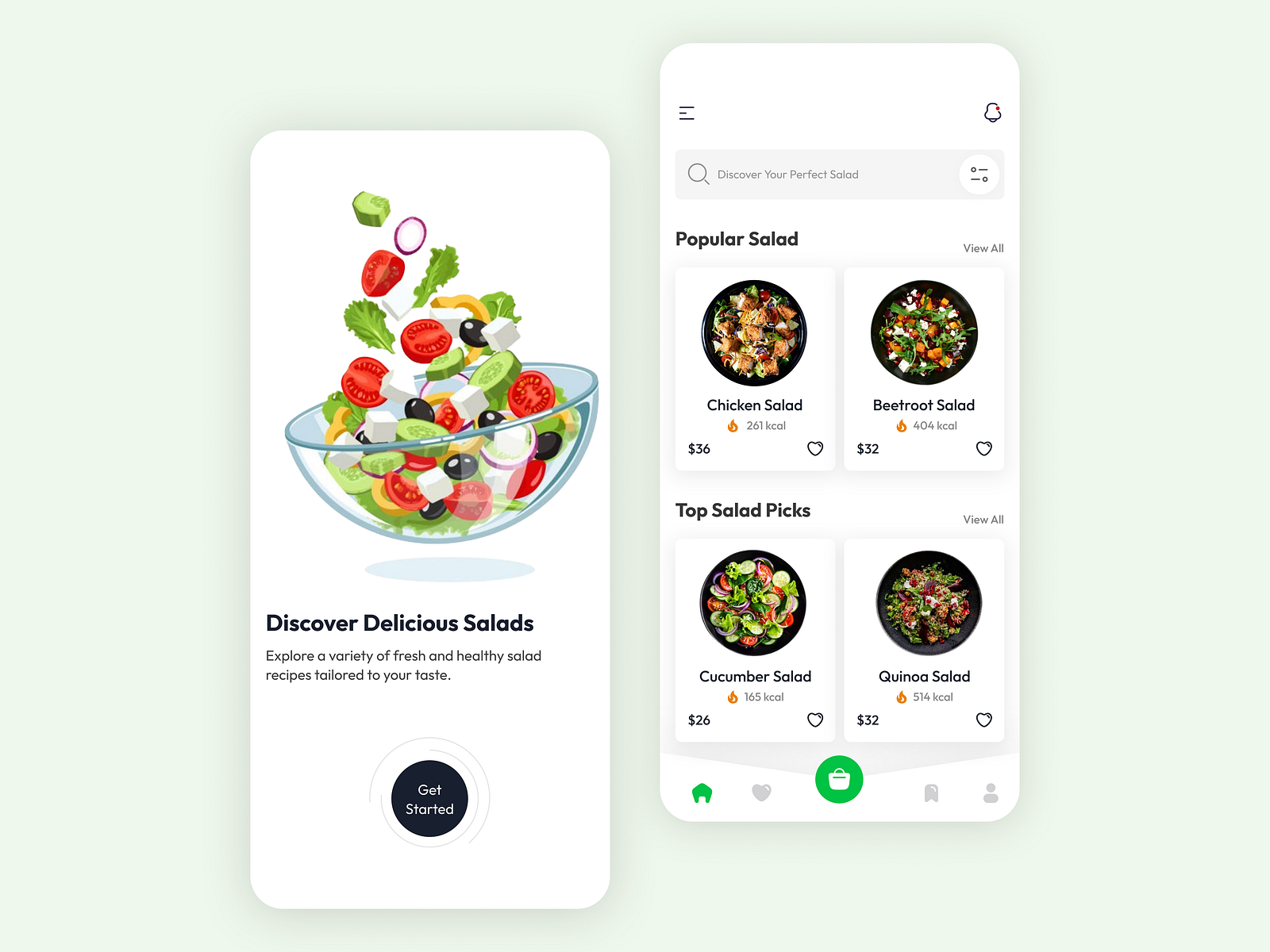 Salad App UI by Moumita Roy on Dribbble