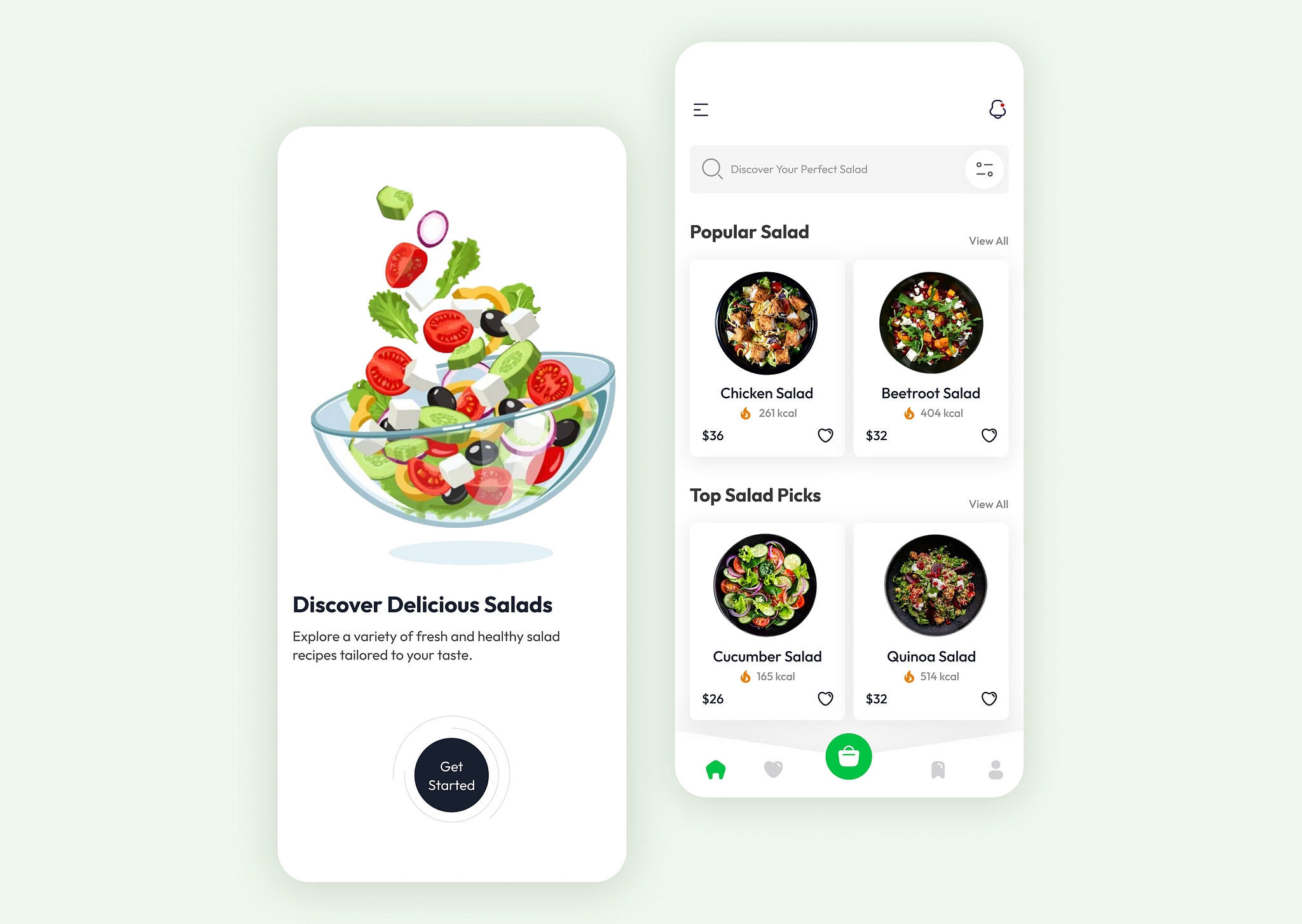 Salad App UI by Moumita Roy on Dribbble