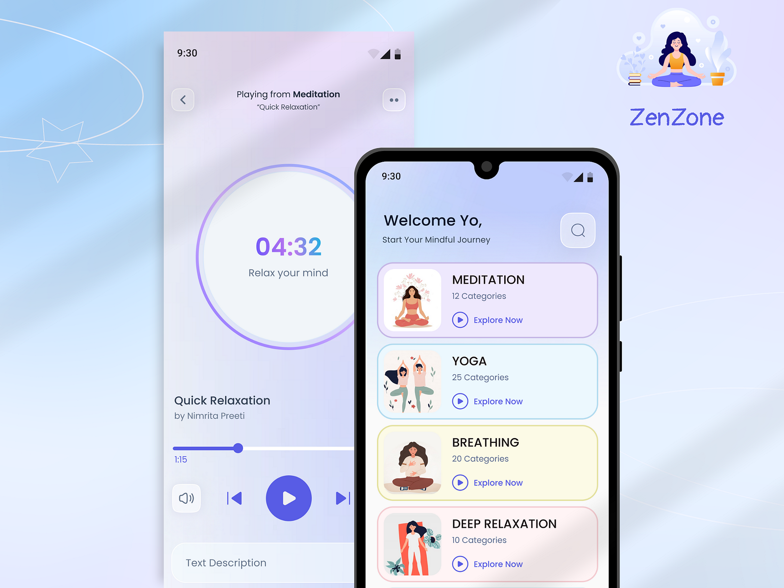 Zenzone- Mindful & Meditation App by Yoshitha.UXUI on Dribbble