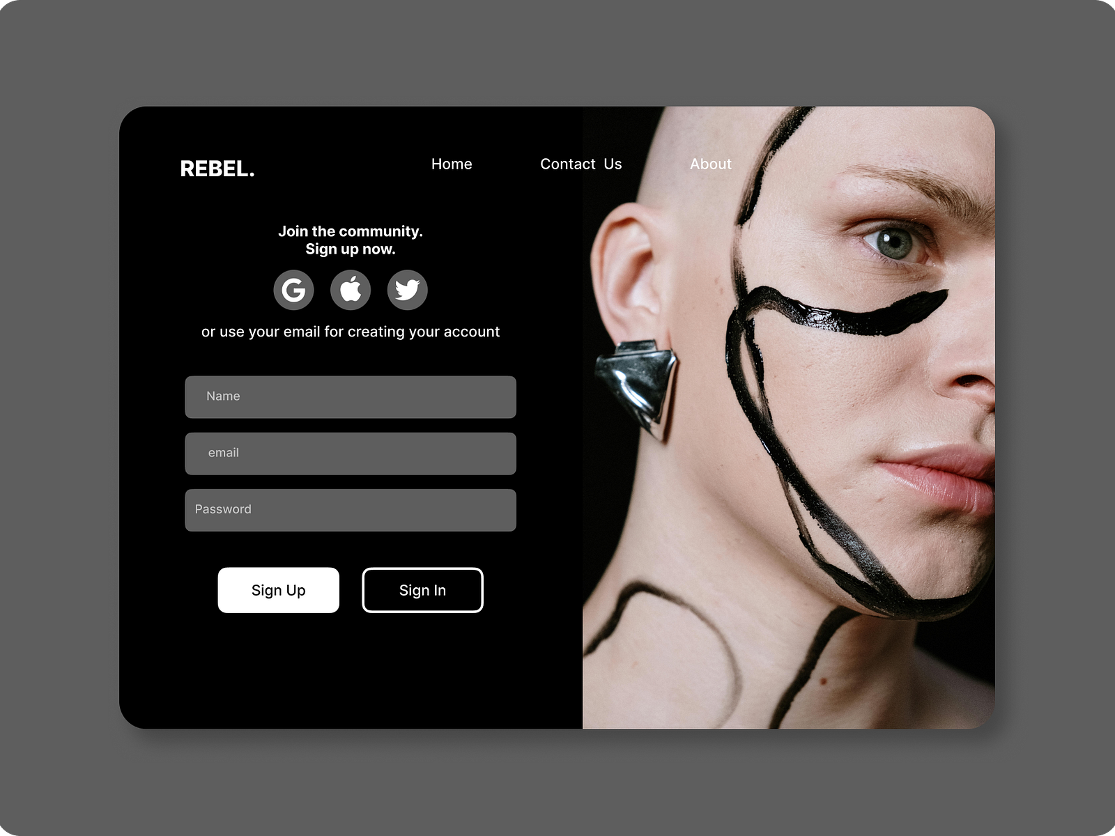 Sign-up interface UI by Sanya Singh on Dribbble