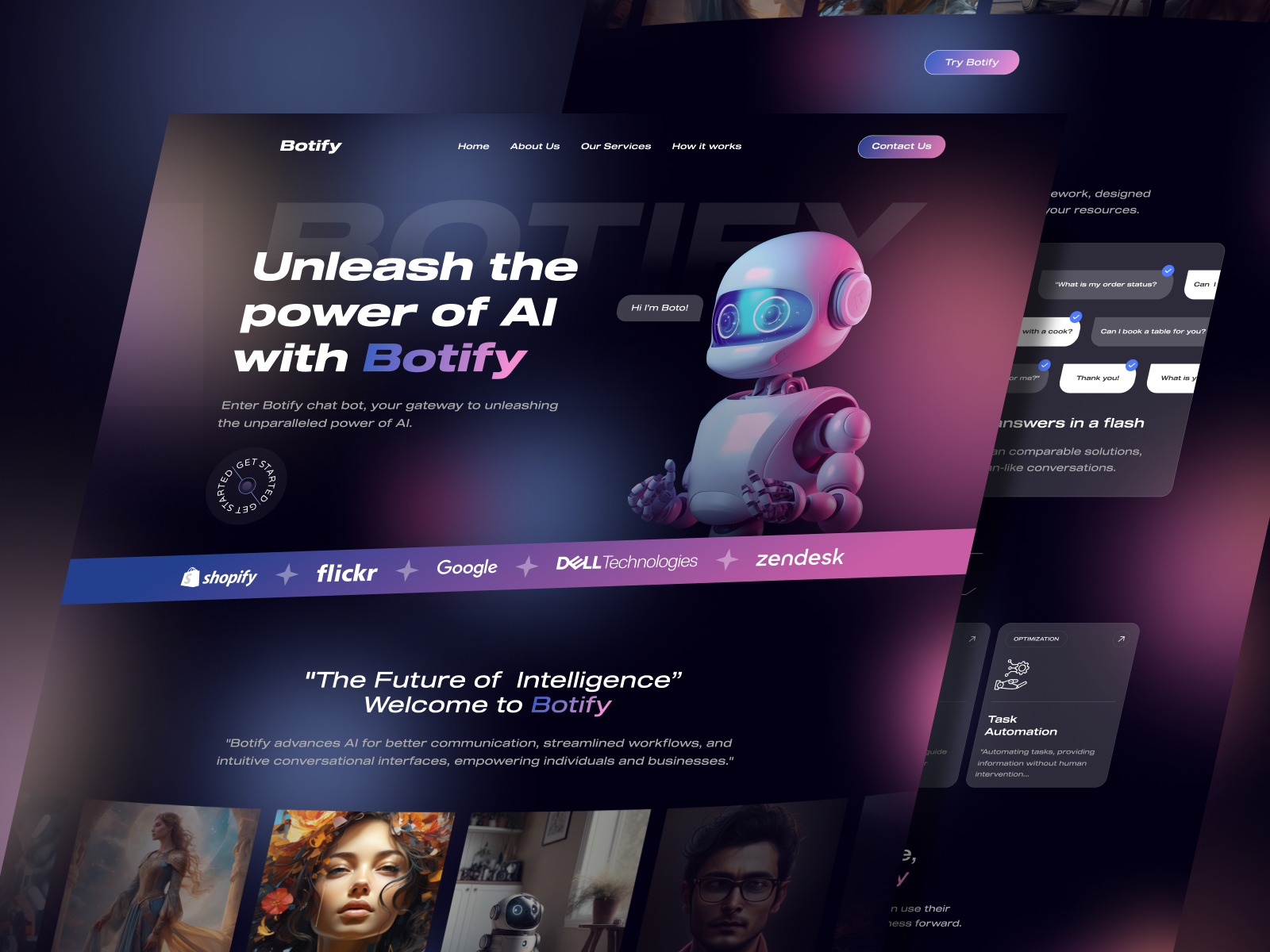 Botify - AI Chatbot Platform by MQoS UI/UX for MultiQoS on Dribbble